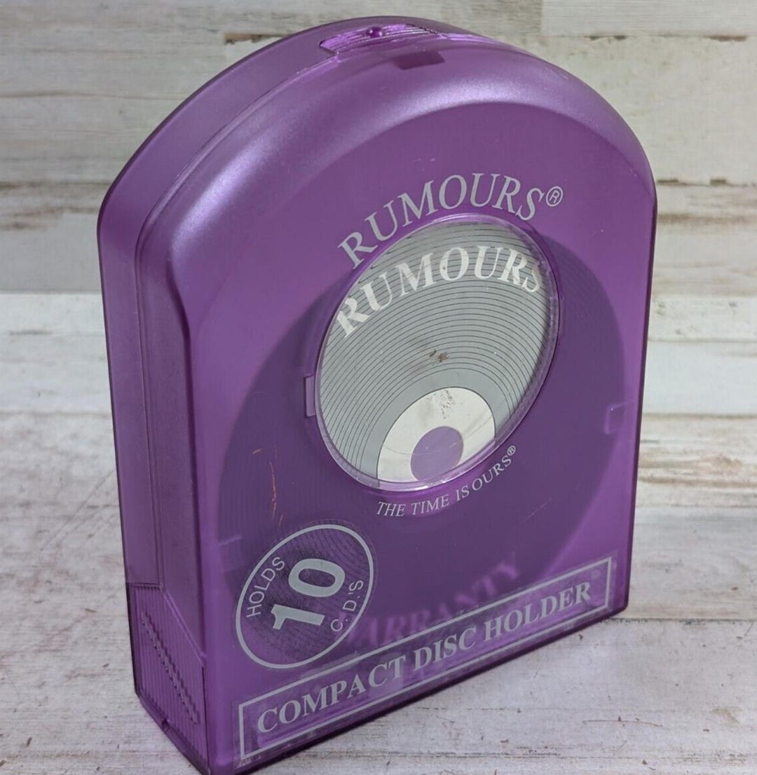 Rumours CD Holder Case Translucent Clear Purple Rigid Clamshell 10-disk ...