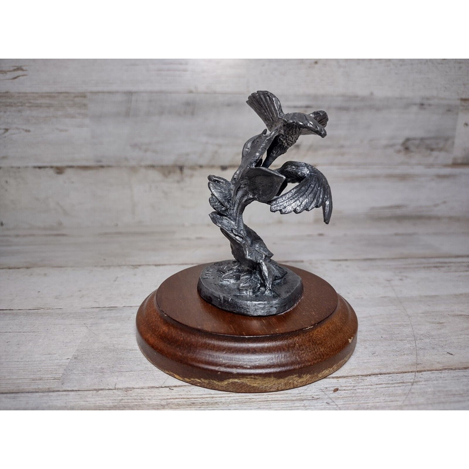 Vintage Michael Ricker Pewter Rocky Mountain Hummingbirds on Flower ...