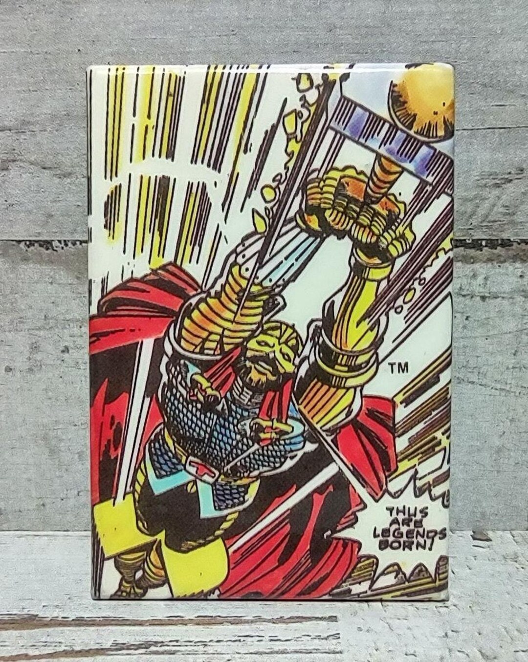 Vintage Marvel Comics Thor Thus Are Legends Born Rectangle Button Pin ...