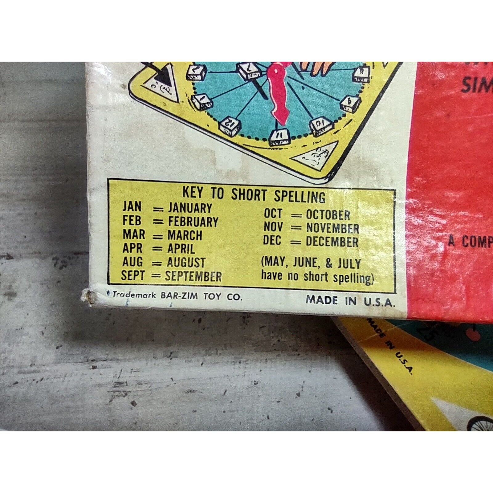 Vintage Bar-zim Clock and Calendar Teacher Learning Toy Time Seasons ...