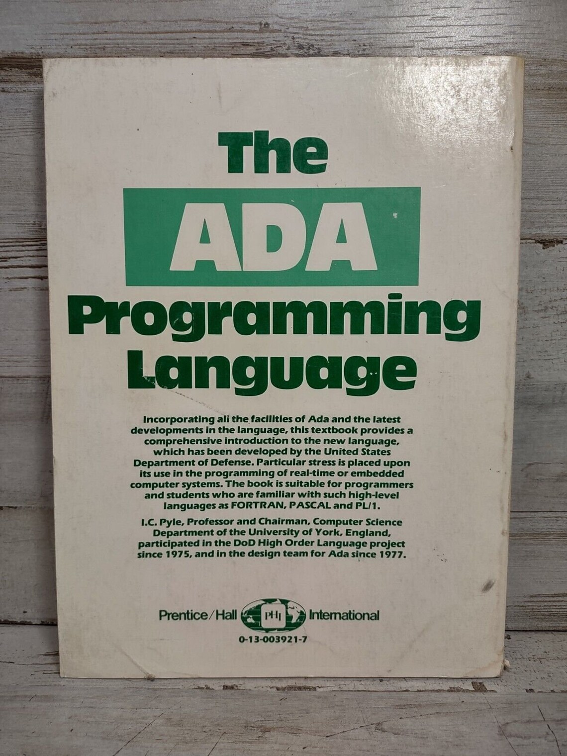 The ADA Programming Language Computer IC Pyle First Edition Paperback ...
