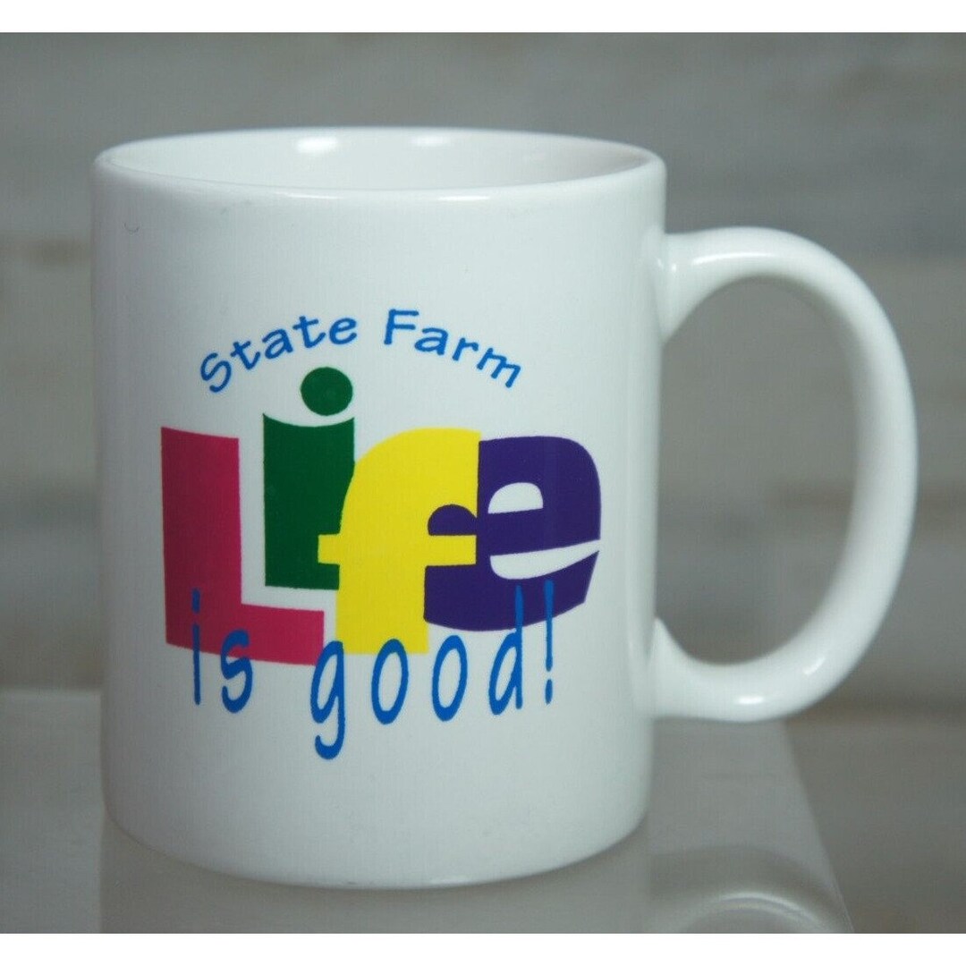 Vintage State Farm Life is Good Mug 90s Y2K - White - 3 3/4" - Etsy