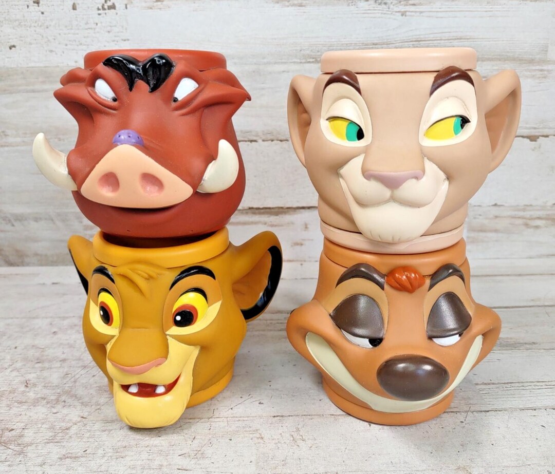 4 Vintage Applause Lion King Collectible Child Mug Cup Simba Timon ...
