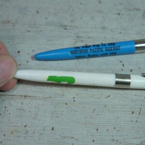 2 Vintage Railroad Ballpoint Pens Burlington Northern Northern Pacific ...