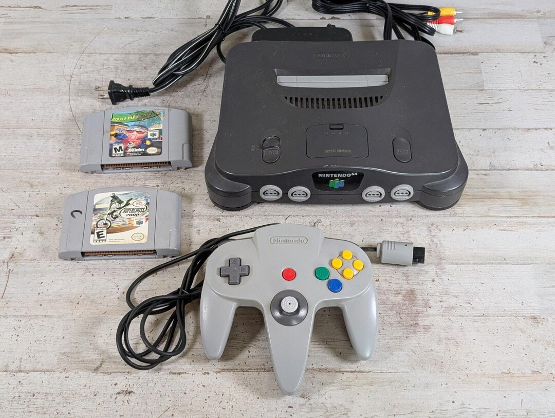 Nintendo 64 N64 Console With South Park Rally Motocross 2000 Controller ...