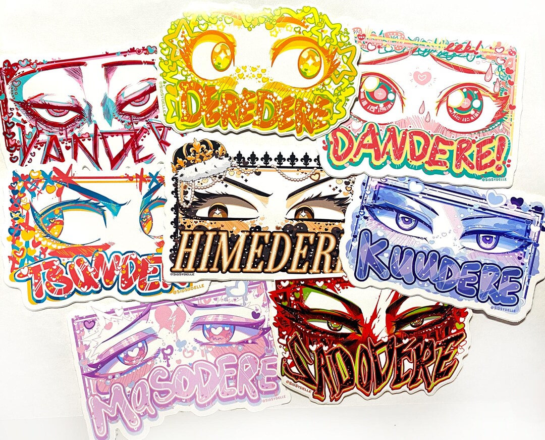 Anime Eye Vinyl Decal Stickers Yandere Tsundere Sadodere Deredere ...