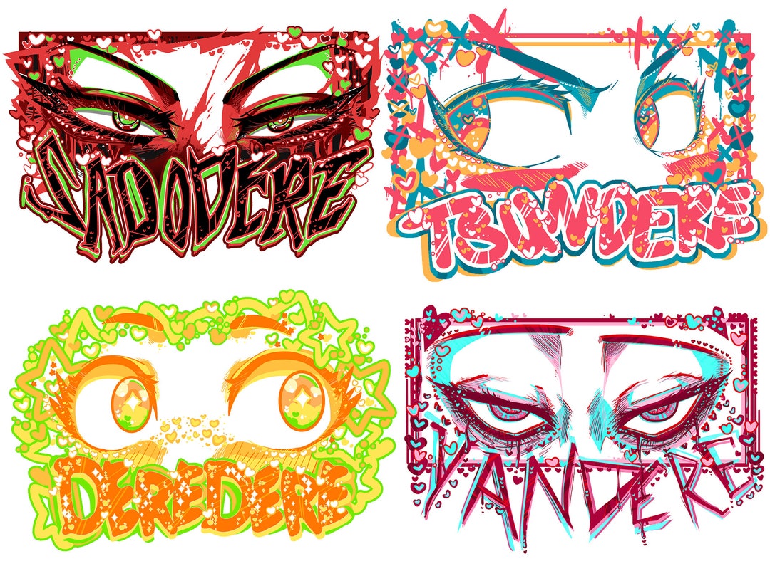 Anime Eye Vinyl Decal Stickers Yandere Tsundere Sadodere Deredere - Etsy