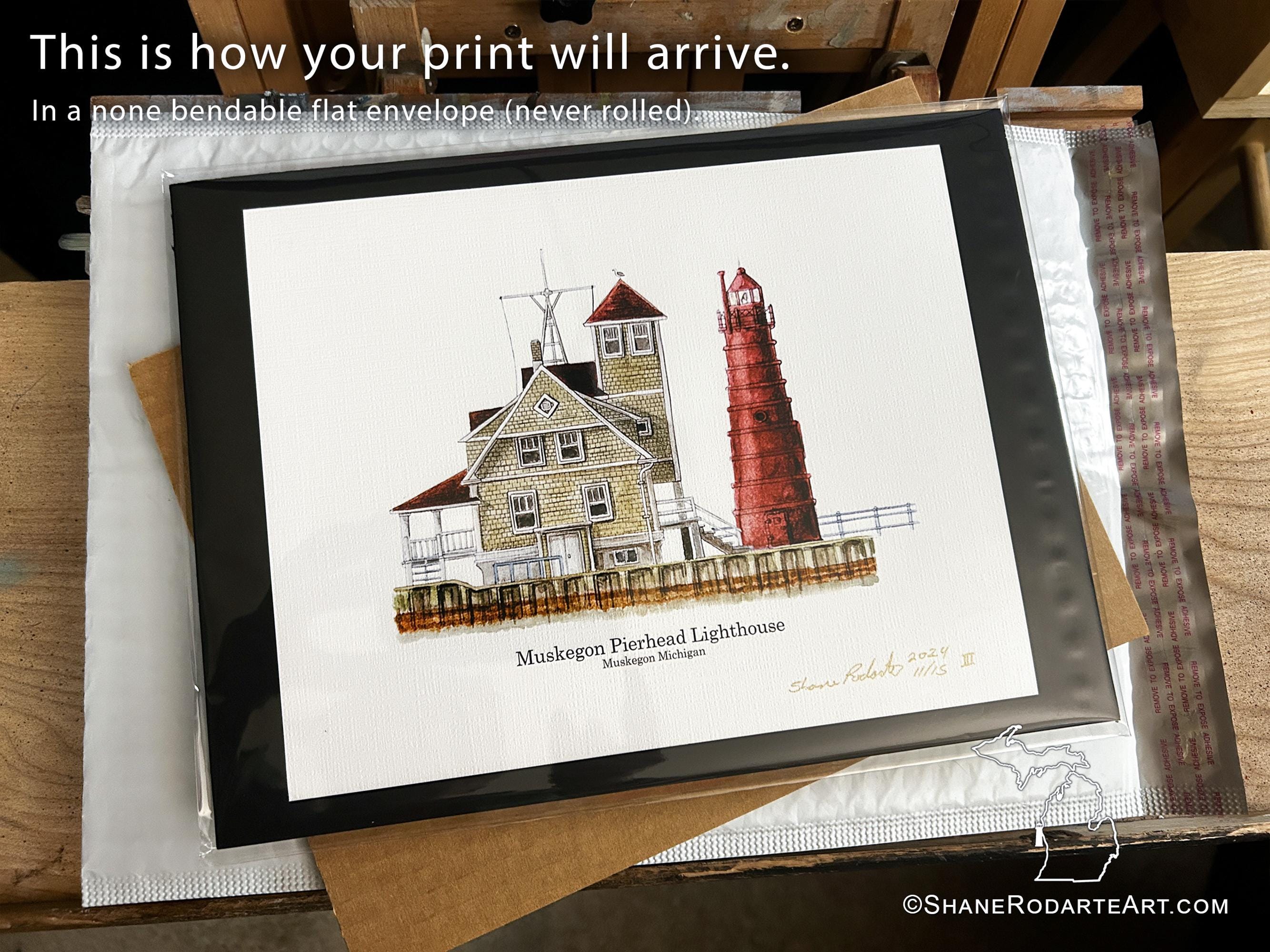 Lighthouse in Muskegon, Michigan, South Pierhead Light, Poster, Print ...