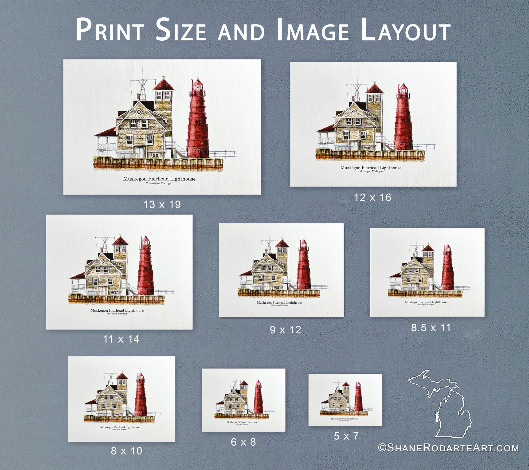 Lighthouse in Muskegon, Michigan, South Pierhead Light, Poster, Print ...