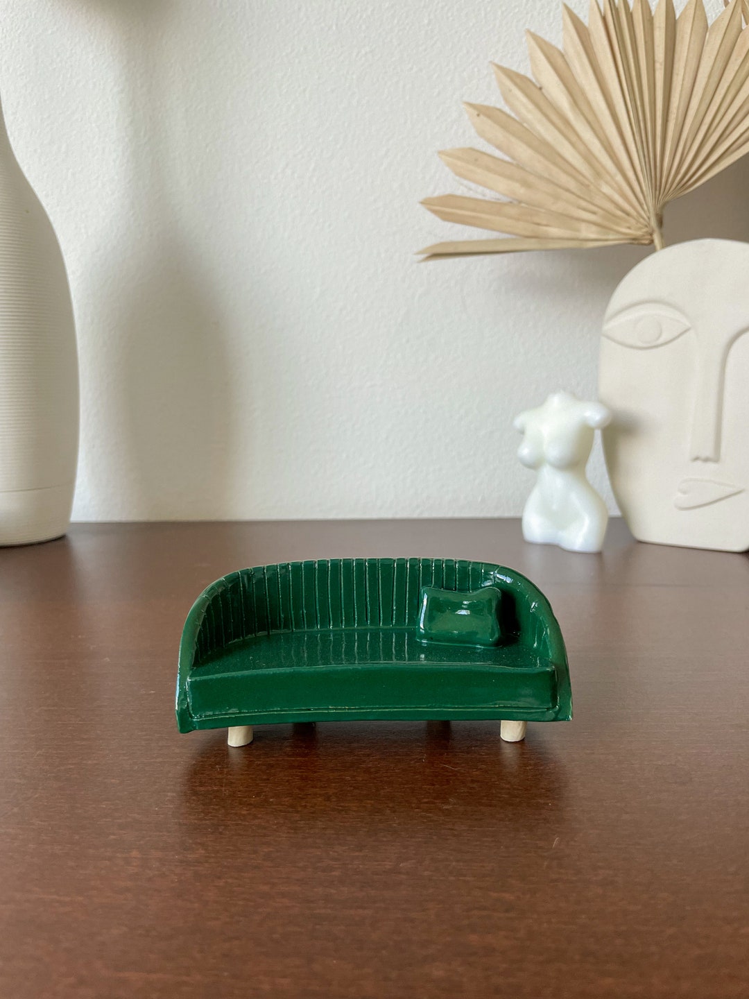 Miniature Handmade Green Ceramic Couch - Etsy