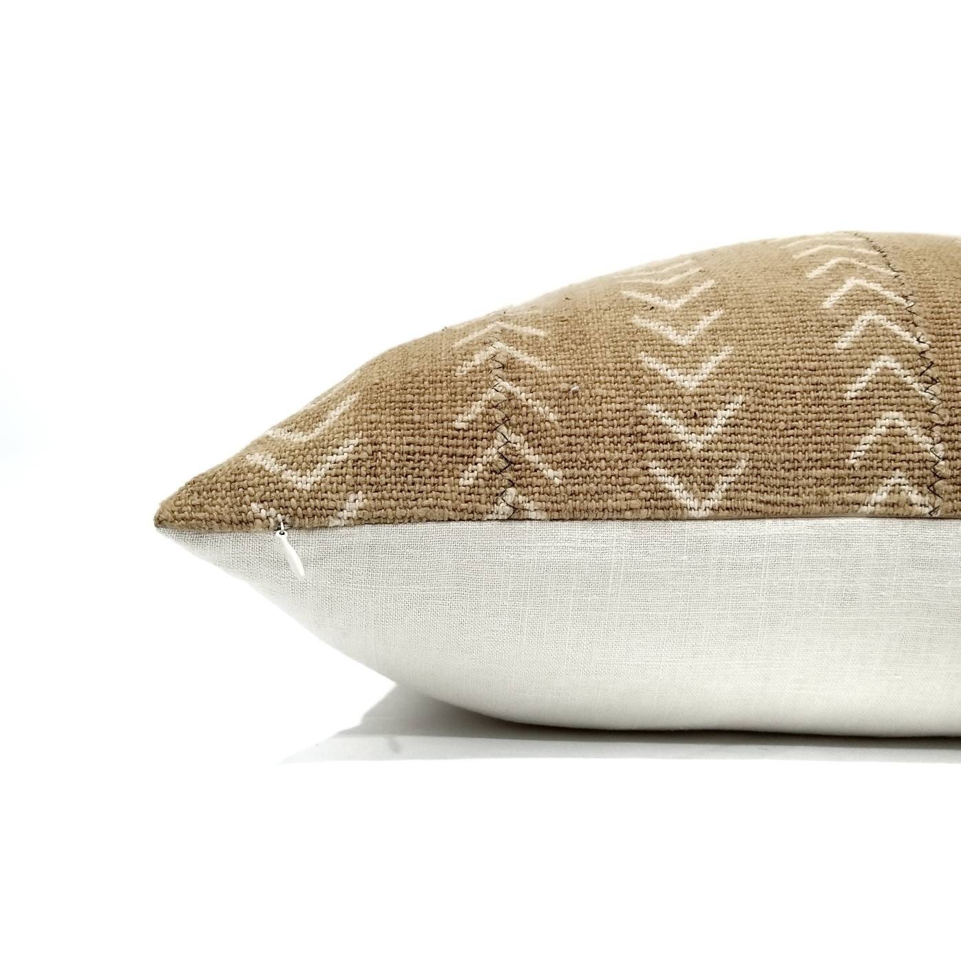 Various sizes camel/muted mustard mudcloth pillow cover