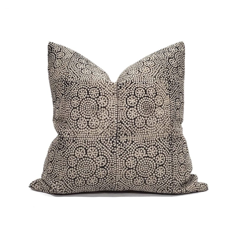 Flax Block Print Pillow - Etsy