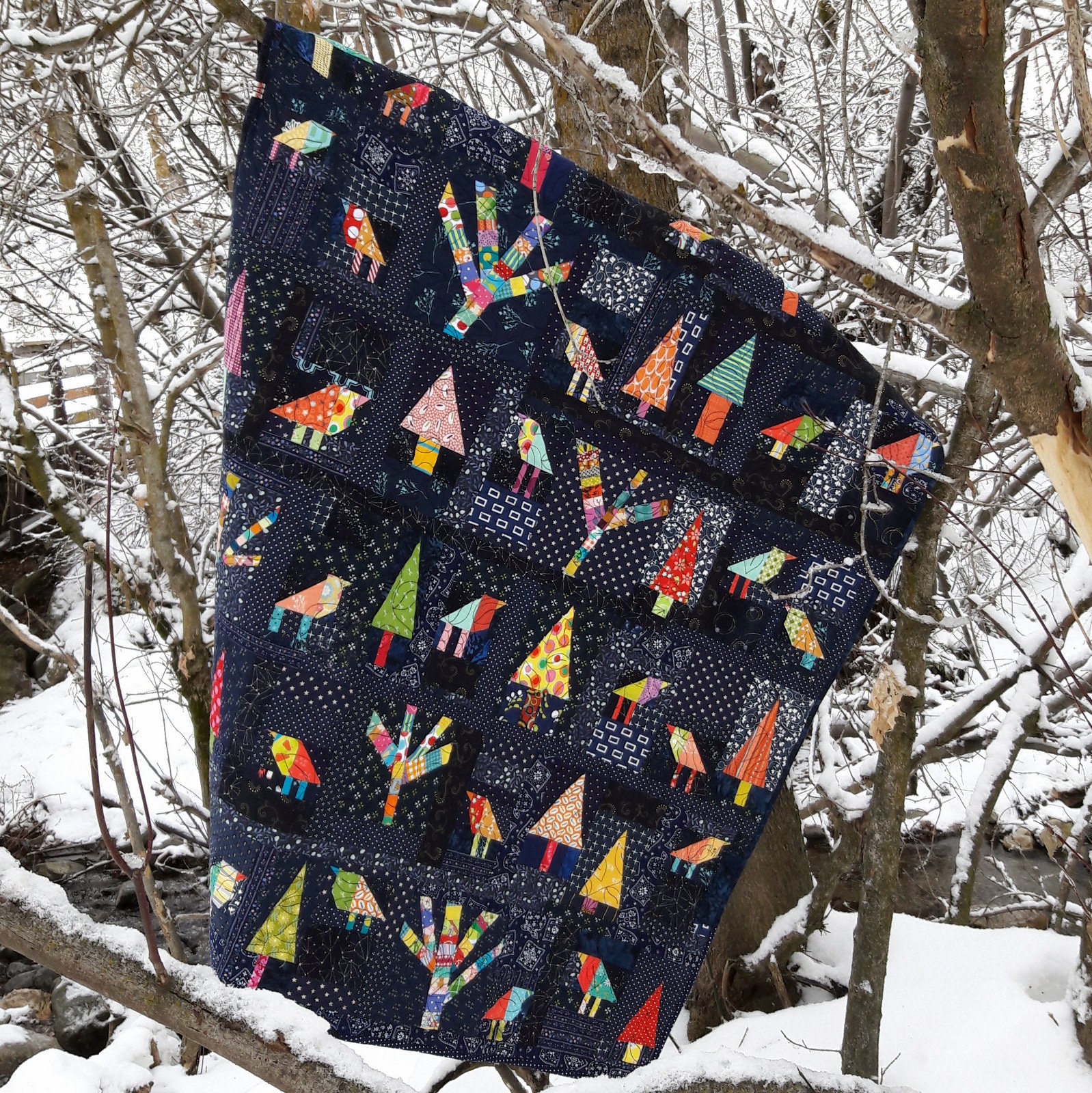 Enchanted Forest Free Form Scrap Quilt PDF Pattern - Etsy