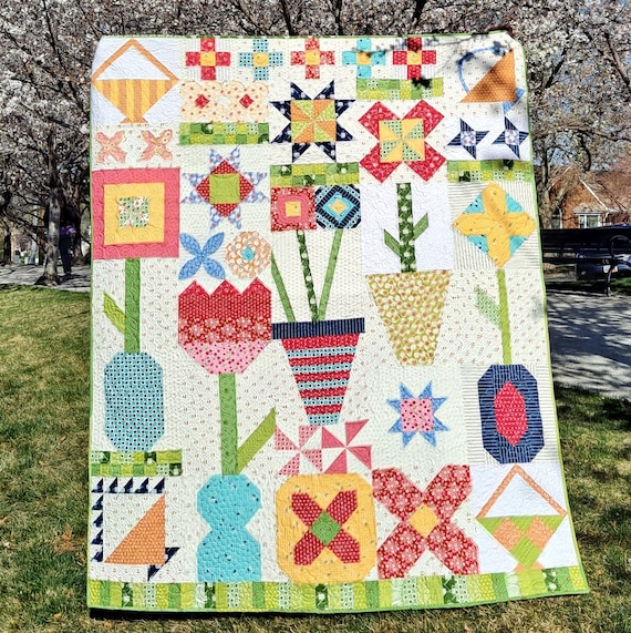 Blooms and Baskets Sampler Quilt Pattern PDF - Etsy