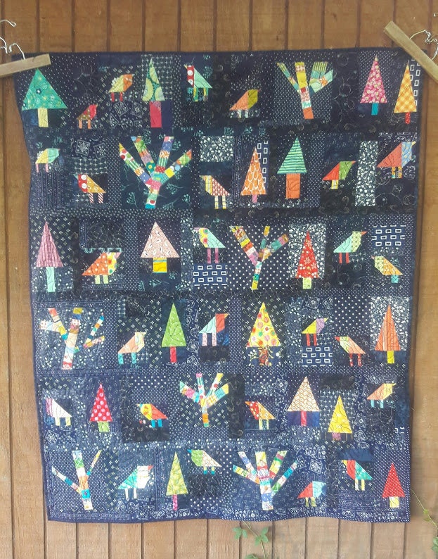 Enchanted Forest a Free Form Scrap Quilt Pattern - Etsy