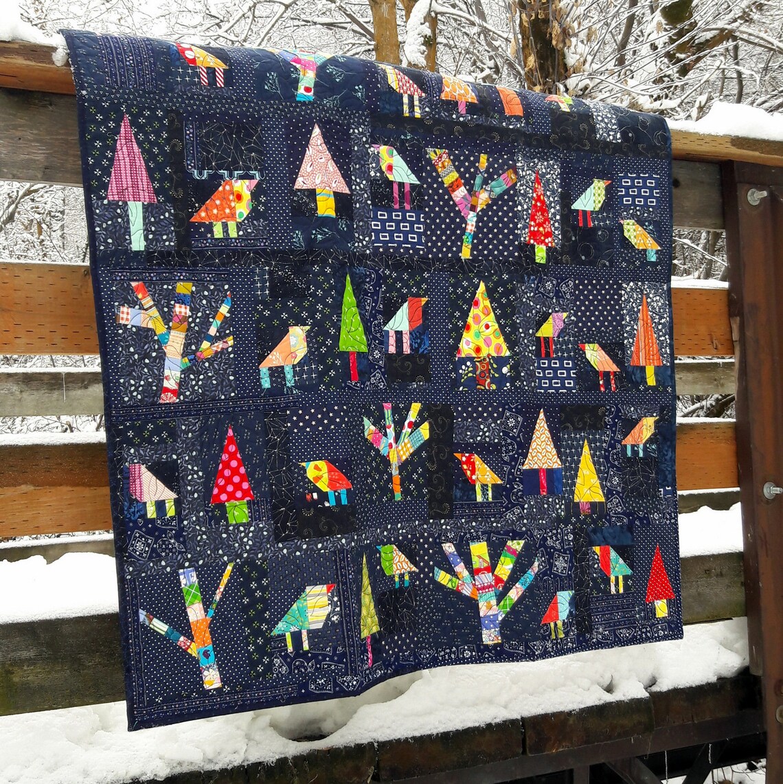 Enchanted Forest a Free Form Scrap Quilt Pattern - Etsy