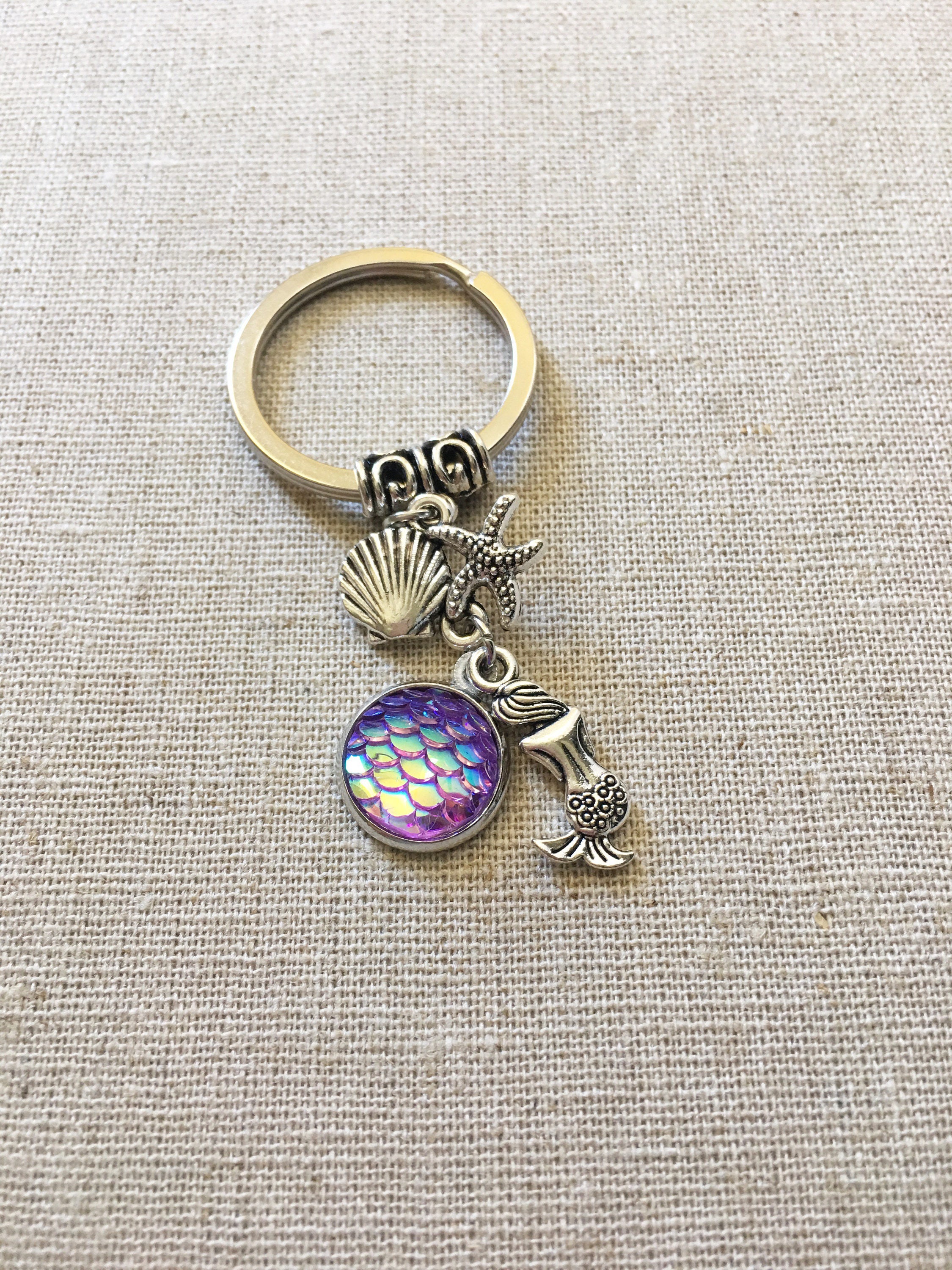 Mermaid Scale Keychain Mermaid Keychain Scale Keychain | Etsy