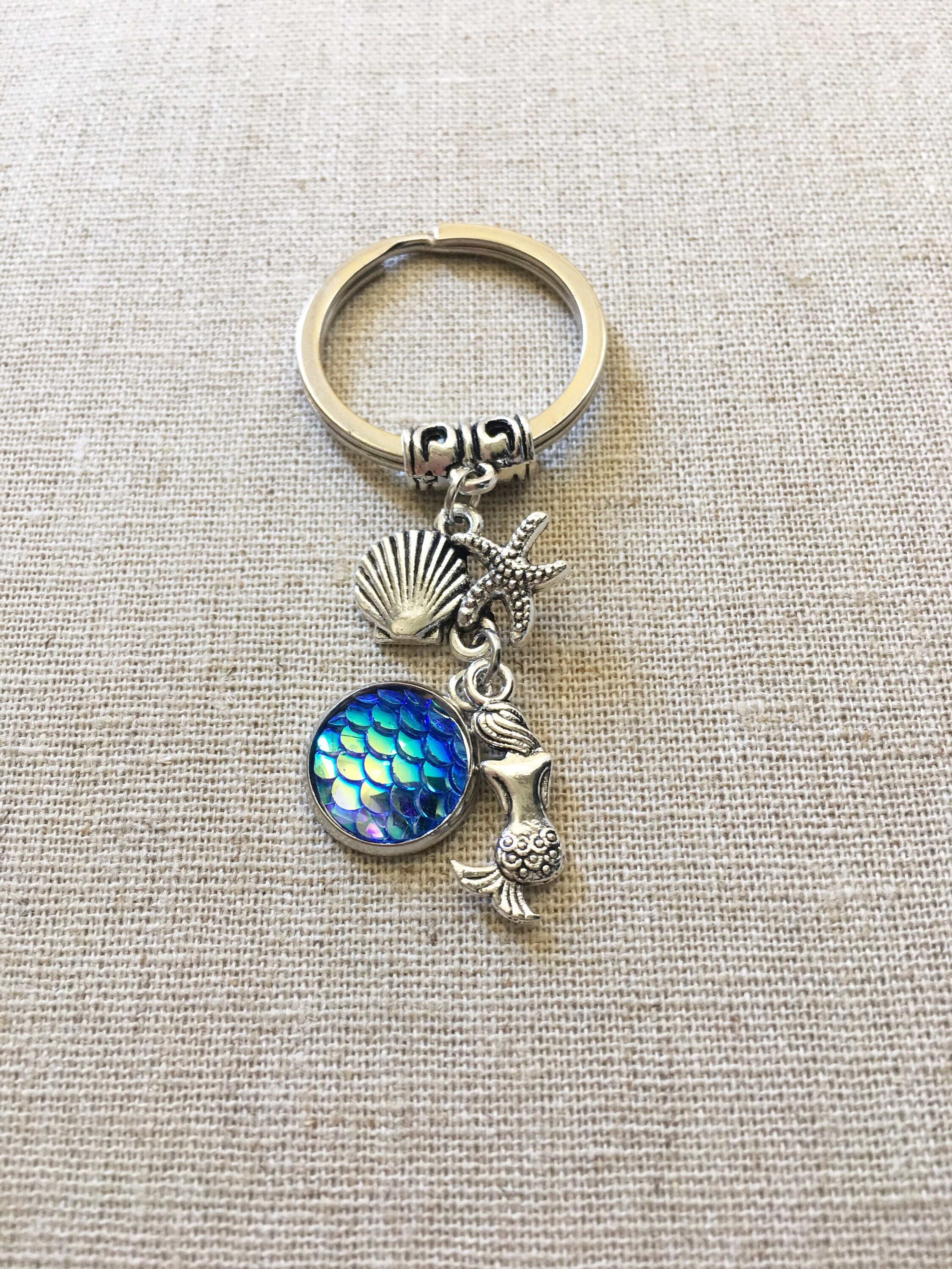 Mermaid Scale Keychain Mermaid Keychain Scale Keychain | Etsy