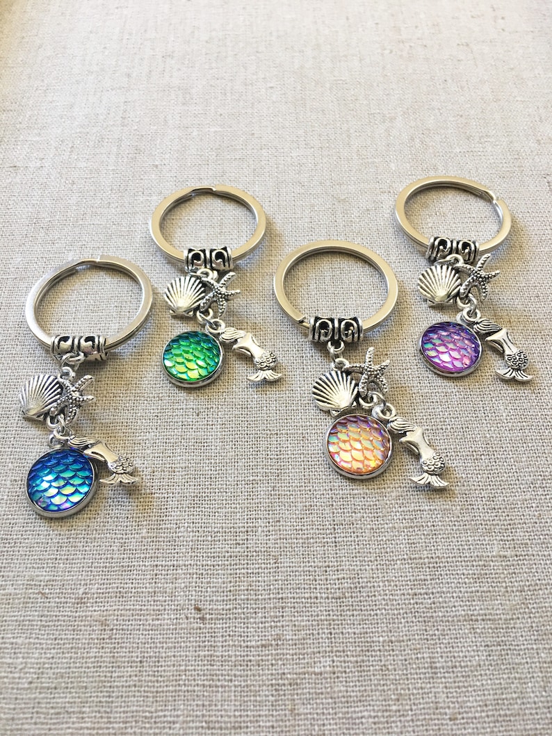 Mermaid Scale Keychain Mermaid Keychain Scale Keychain - Etsy