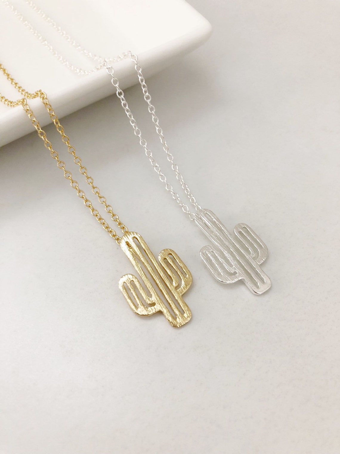 Cactus Necklace Silver Cactus Necklace Gold Cactus Necklace - Etsy