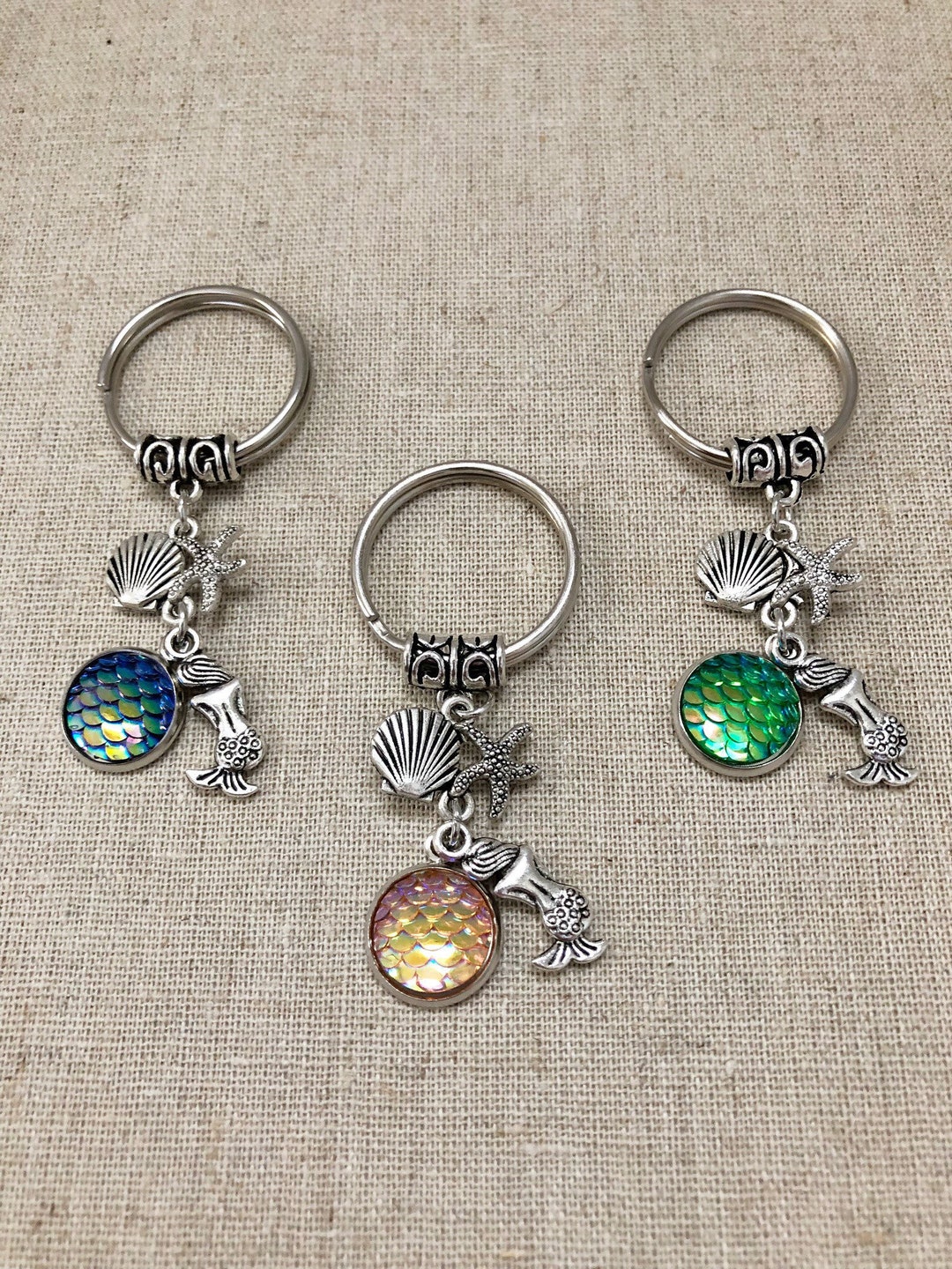 Mermaid Scale Keychain Mermaid Keychain Scale Keychain - Etsy