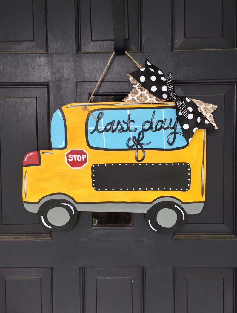 Reversible School Bus Door Hanger, School Door Hanger, Back to School ...