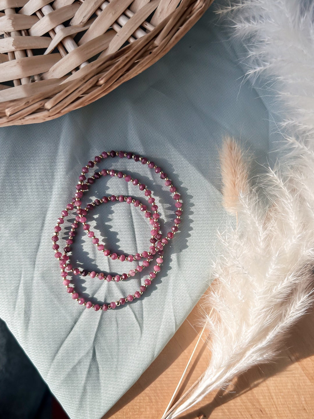 Ruby Stretch Bracelet - Etsy