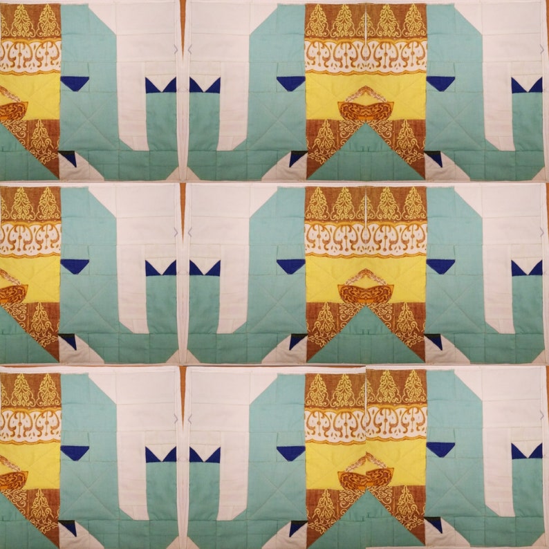 Elephant Quilt Block Pattern 12" X 12" Pdf - Etsy
