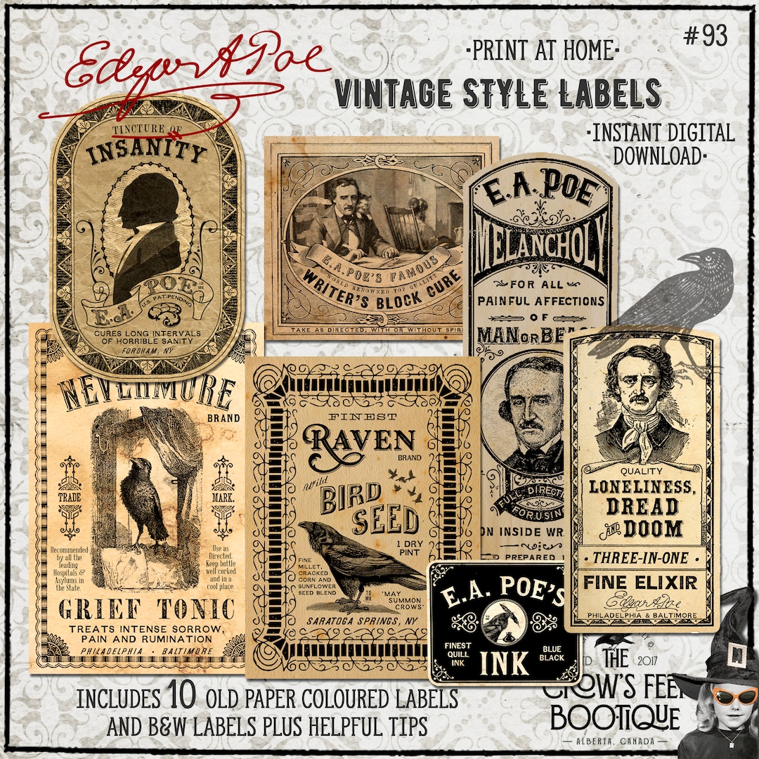 Poe Apothecary Style Potion Labels #93, Printable - Etsy