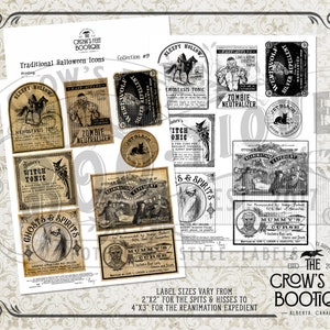 Icons of Halloween Apothecary Style Potion Labels #97, Printable - Etsy