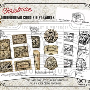 Vintage Look Gingerbread Cookie Gift Labels 57 Printable - Etsy