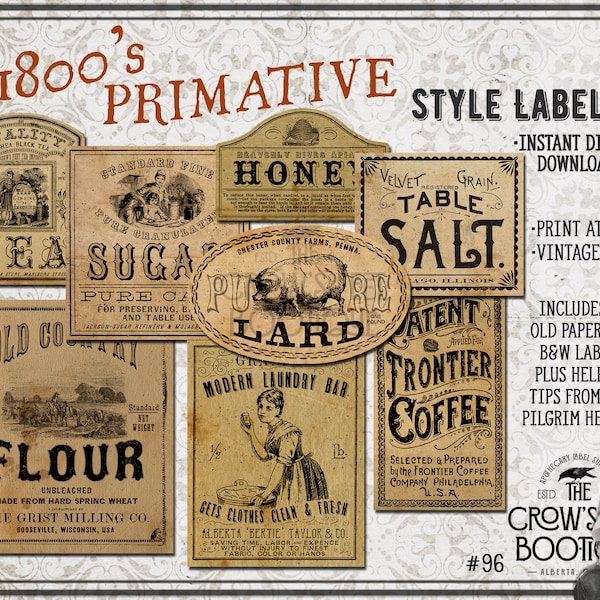 Primitive Labels - Etsy