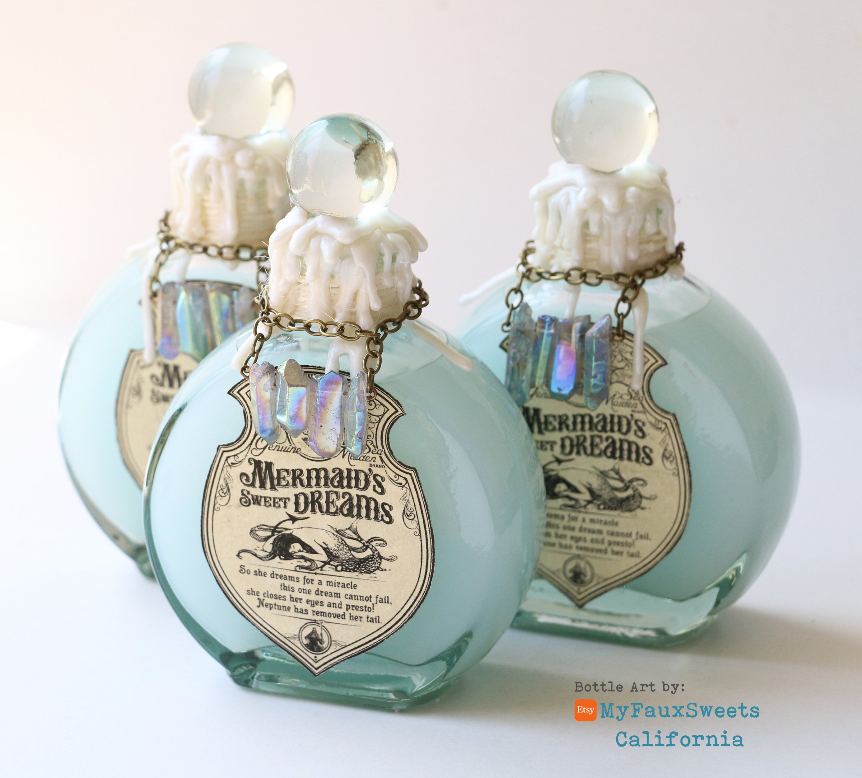 Vintage Look Mermaid Potion Labels #37, Halloween Apothecary Labels for ...