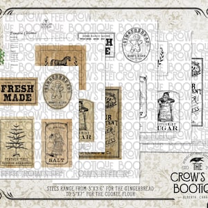 NEW!! Primitive Style Christmas Labels #123, Printable - Etsy