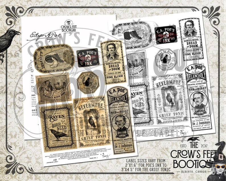 Poe Apothecary Style Potion Labels #93, Printable - Etsy