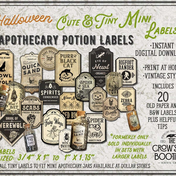 Mini Potion Bottle Labels - Etsy