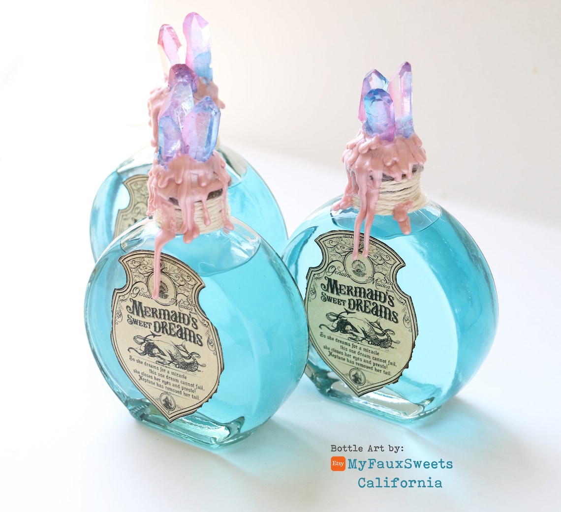 Vintage Look Mermaid Potion Labels #37, Halloween Apothecary Labels for ...