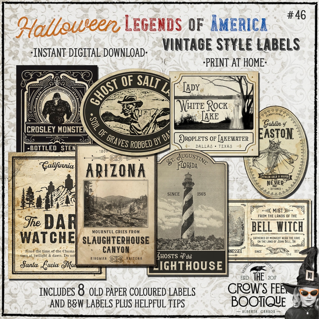 Legends of America Themed Vintage Look Potion Labels #46, Apothecary ...