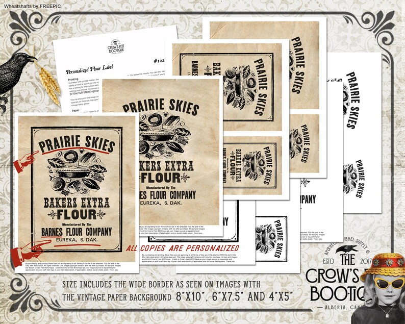Personalized Old Style Flour Label #122, Printable - Etsy