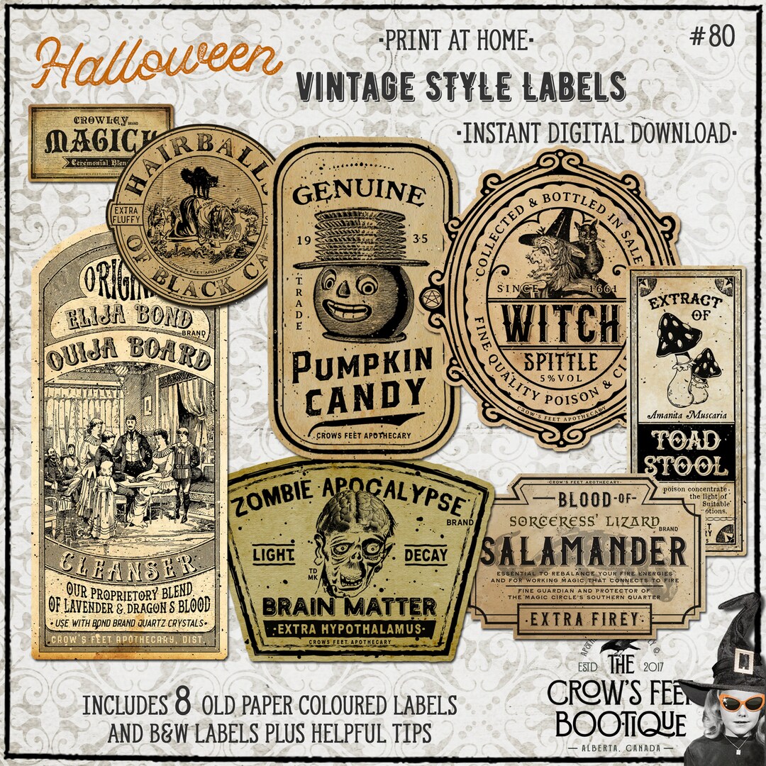 Vintage Look Potion Labels 80 Printable Potion Jar Labels - Etsy
