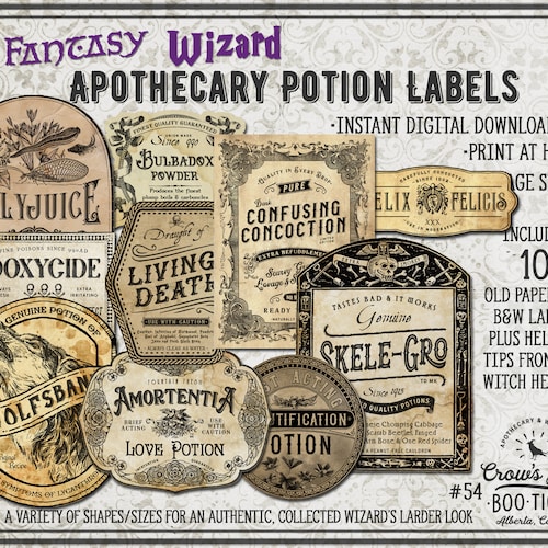 Printable Wizard Potion Labels - Etsy