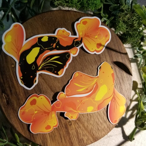 Koi Pond Stickers Die Cut Skateboard Stickers Laptop Sticker | Etsy