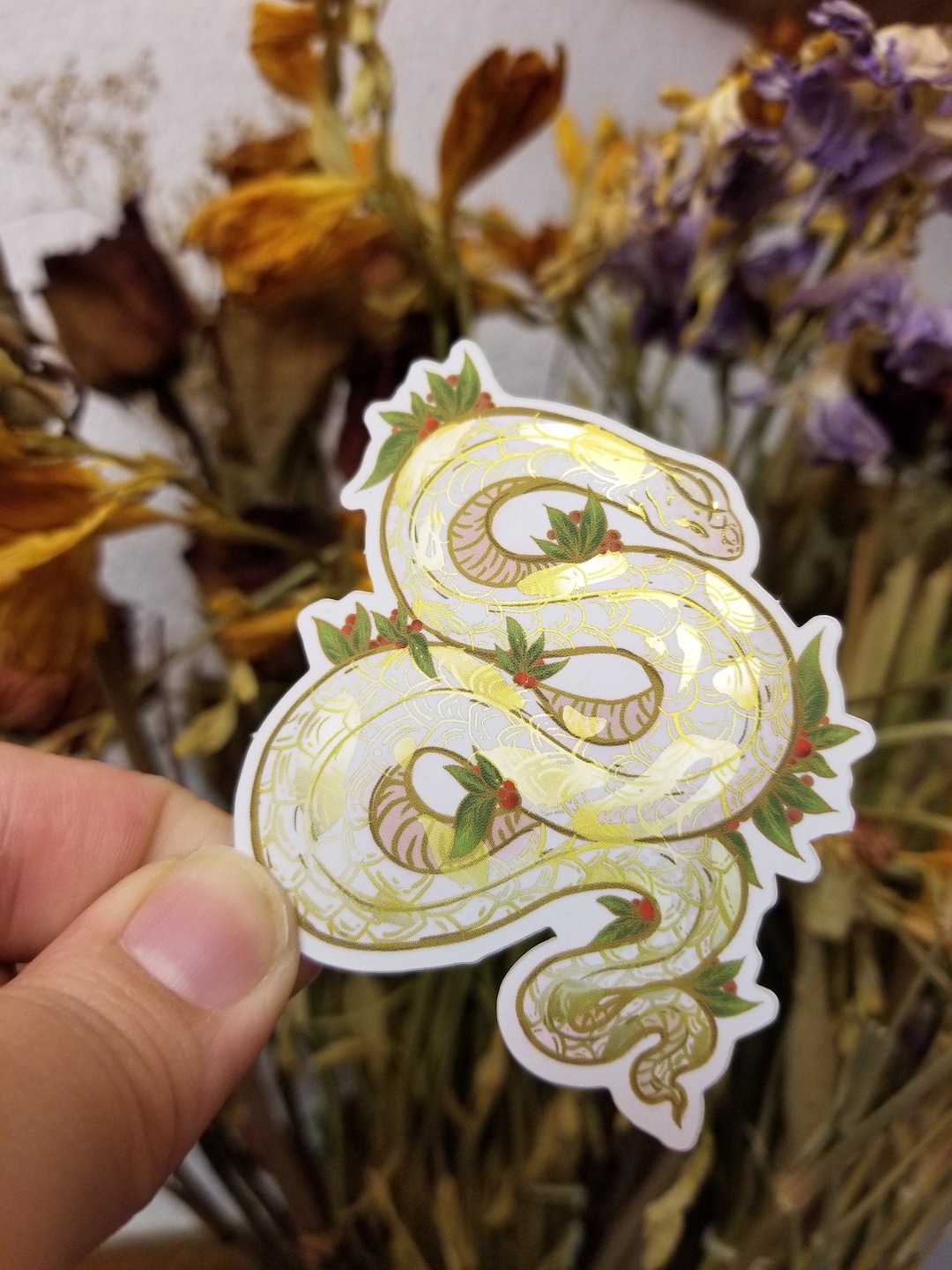 White Snake Gold // Shiny // Vinyl Sticker - Etsy