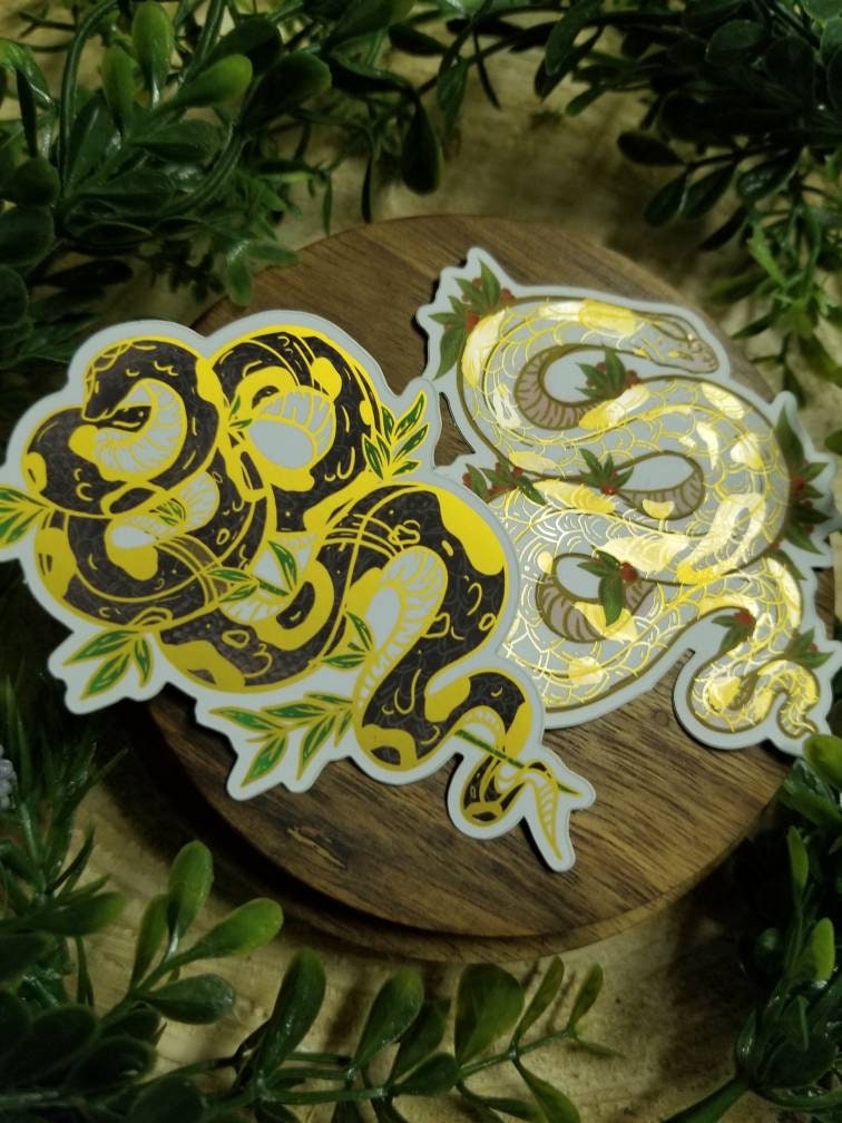 Black Snake Gold // Vinyl Sticker - Etsy