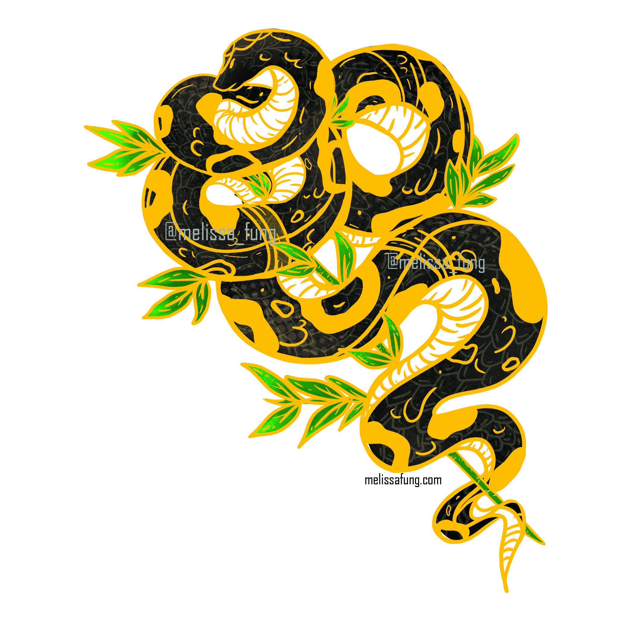 Black Snake Gold // Vinyl Sticker - Etsy