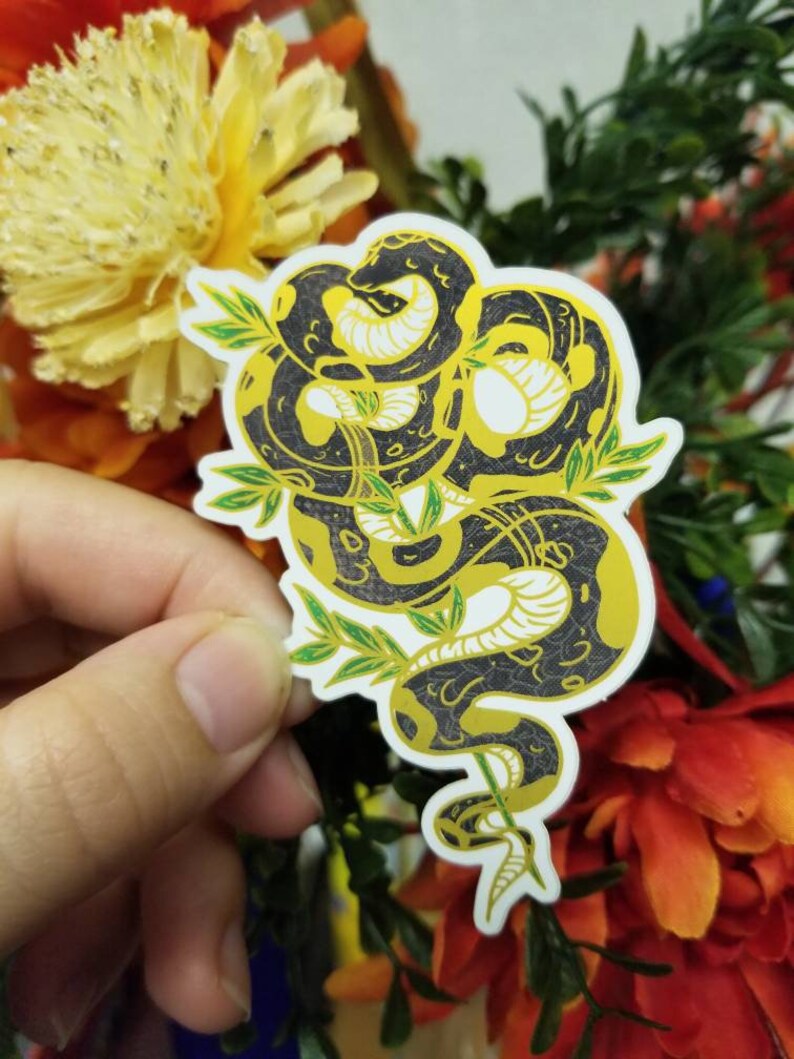 Black Snake Gold // Vinyl Sticker - Etsy
