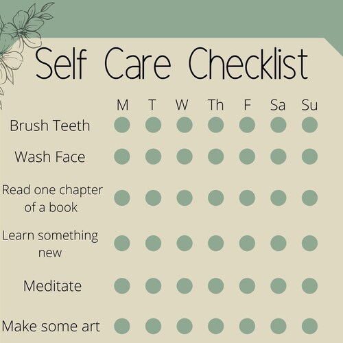 Self Care Checklist Printable PDF Routine Checklist - Etsy