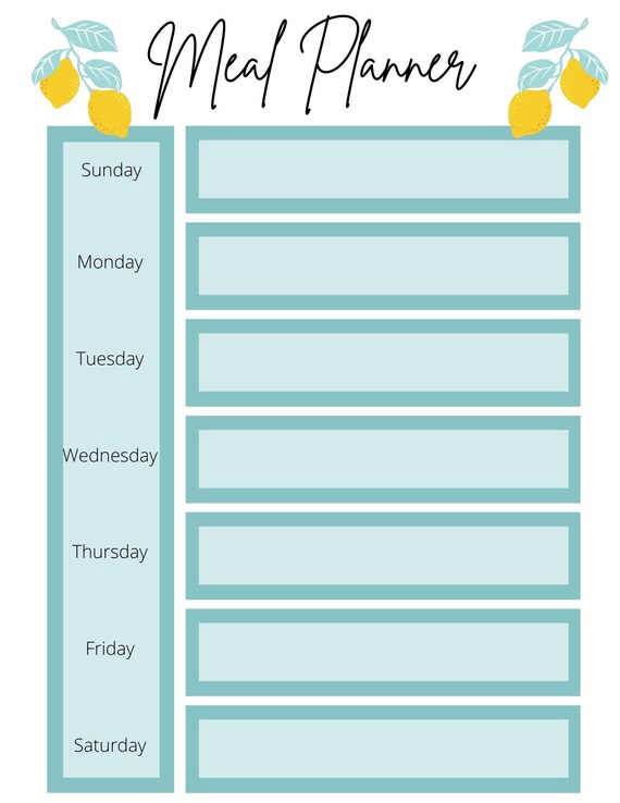 Meal Planner and Grocery List Bundle | Etsy