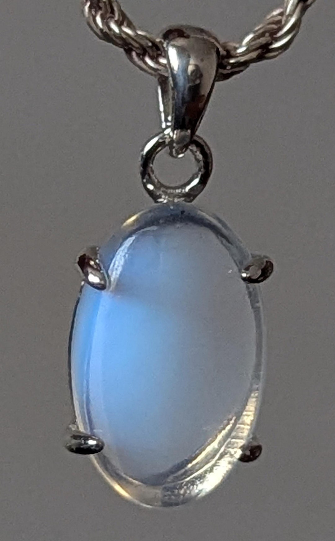 Huge Ceylon Blue Moonstone Sterling Silver Pendant - Etsy