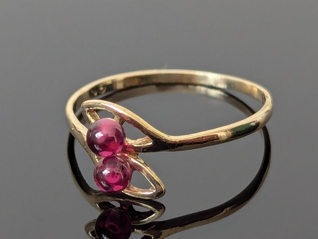 Vintage 9 CT Gold Pink Garnet Snake Head Ring- - Etsy